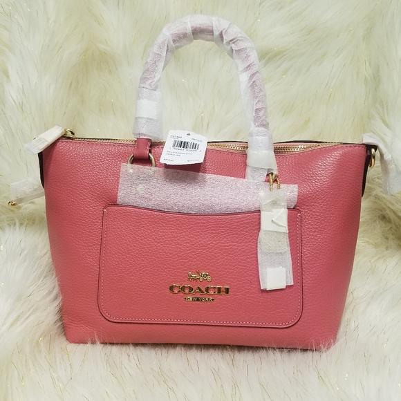 Coach | Bags | Coach Peony And Light Gold Mini Emma Satchelcrossbidy ...